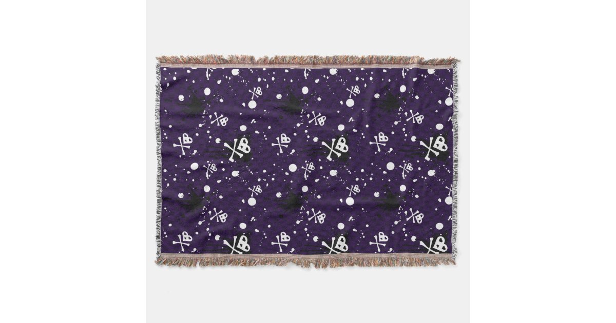 Dark Color Emo Pattern With Paint Throw Blanket | Zazzle