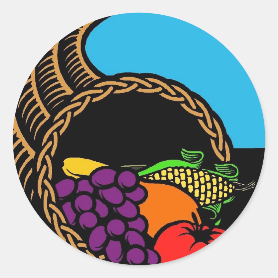 Dark Cornucopia Classic Round Sticker | Zazzle