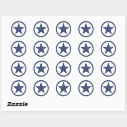 Dark Denim Fabric Western Star Badge Stickers | Zazzle