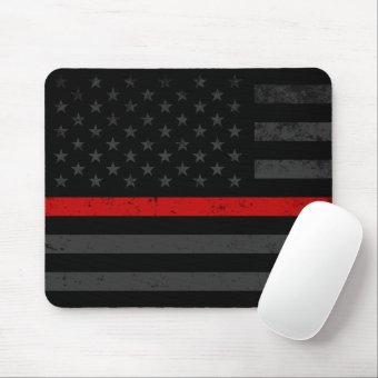 Dark Distressed Fire Fighter Flag Mouse Pad | Zazzle