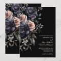 Dark Elegant Floral Wedding Invitation | Zazzle
