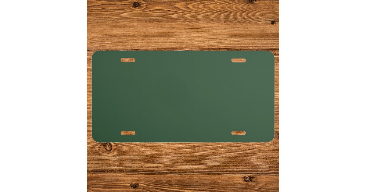 Dark Emerald Green Solid Color License Plate | Zazzle