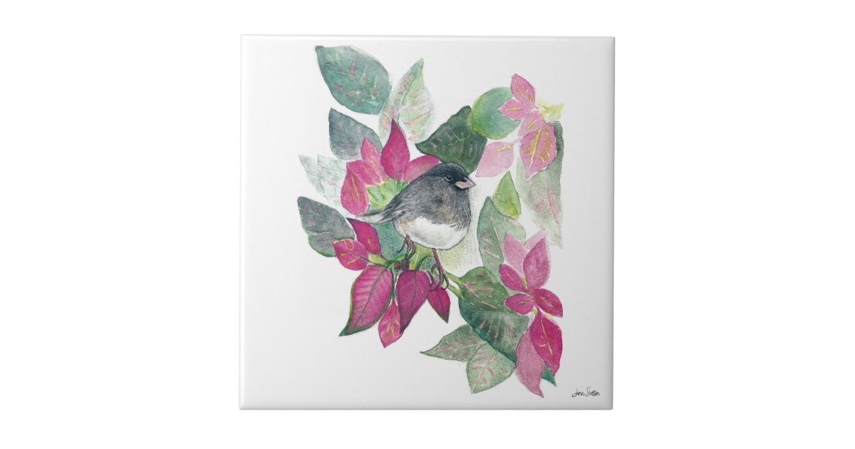Dark Eyed Junco Bird Watercolor Ceramic Tile | Zazzle