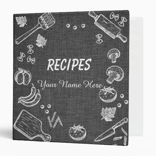 my favorite recipes monogrammed black binder book | Zazzle.com