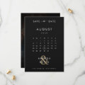 Dark Faded Photo Gold Ampersand & Calendar Wedding Save The Date | Zazzle