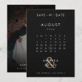 Dark Faded Photo Gold Ampersand & Calendar Wedding Save The Date | Zazzle