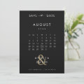 Dark Faded Photo Gold Ampersand & Calendar Wedding Save The Date | Zazzle