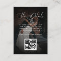 Dark Faded Photo QR Code Black Wedding Details Enclosure Card | Zazzle