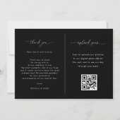 Dark Faded Photo QR Code Photo Request Wedding Thank You Card | Zazzle