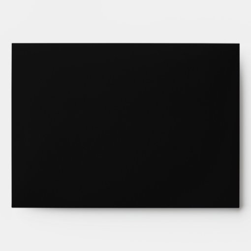 Dark Fading Photo & Monogram Elegant Black Wedding Envelope | Zazzle