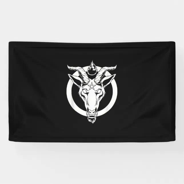 Dark Goat Baphomet, Satanic Lucifer Beelzebub Gift Banner | Zazzle