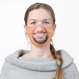 Dark Goatee Smiling Face Mask | Zazzle