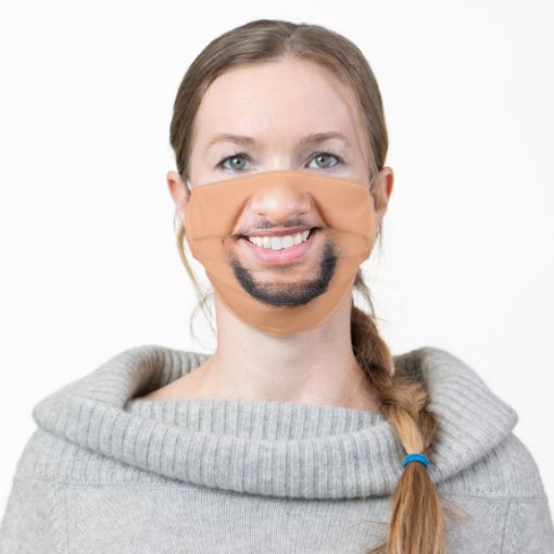 Dark Goatee Smiling Face Mask | Zazzle