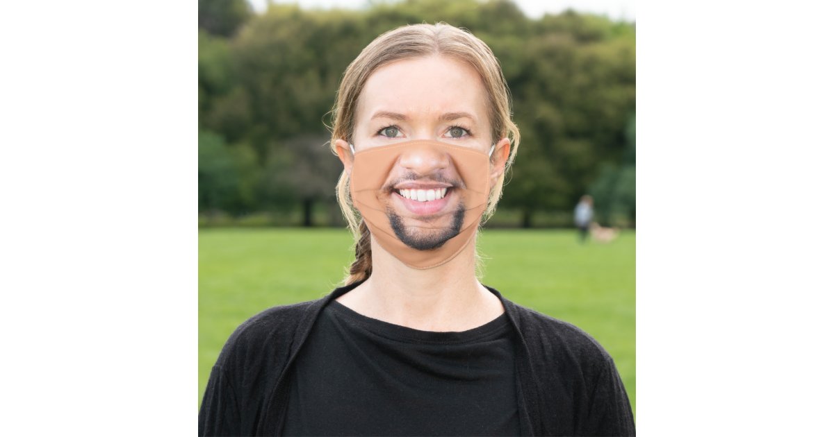 Dark Goatee Smiling Face Mask | Zazzle