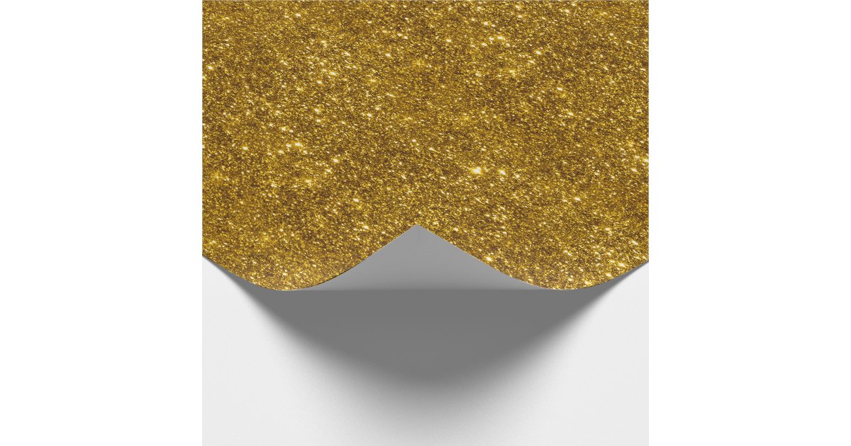 Dark Gold Glitter Metallic Sparkle Shine Wrapping Paper | Zazzle