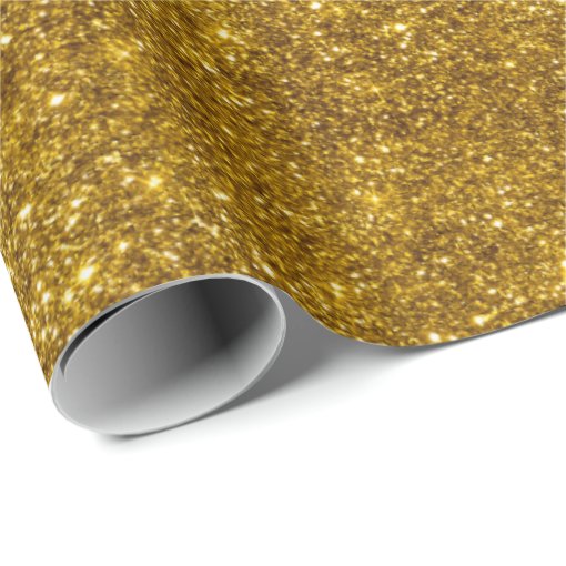 Dark Gold Glitter Metallic Sparkle Shine Wrapping Paper | Zazzle