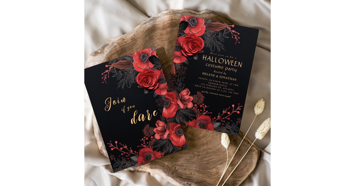 Dark Gothic Adult Halloween Costume Party Invitation | Zazzle