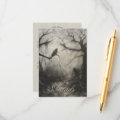 Dark Gothic Black & Tan Raven Script Details Enclosure Card | Zazzle