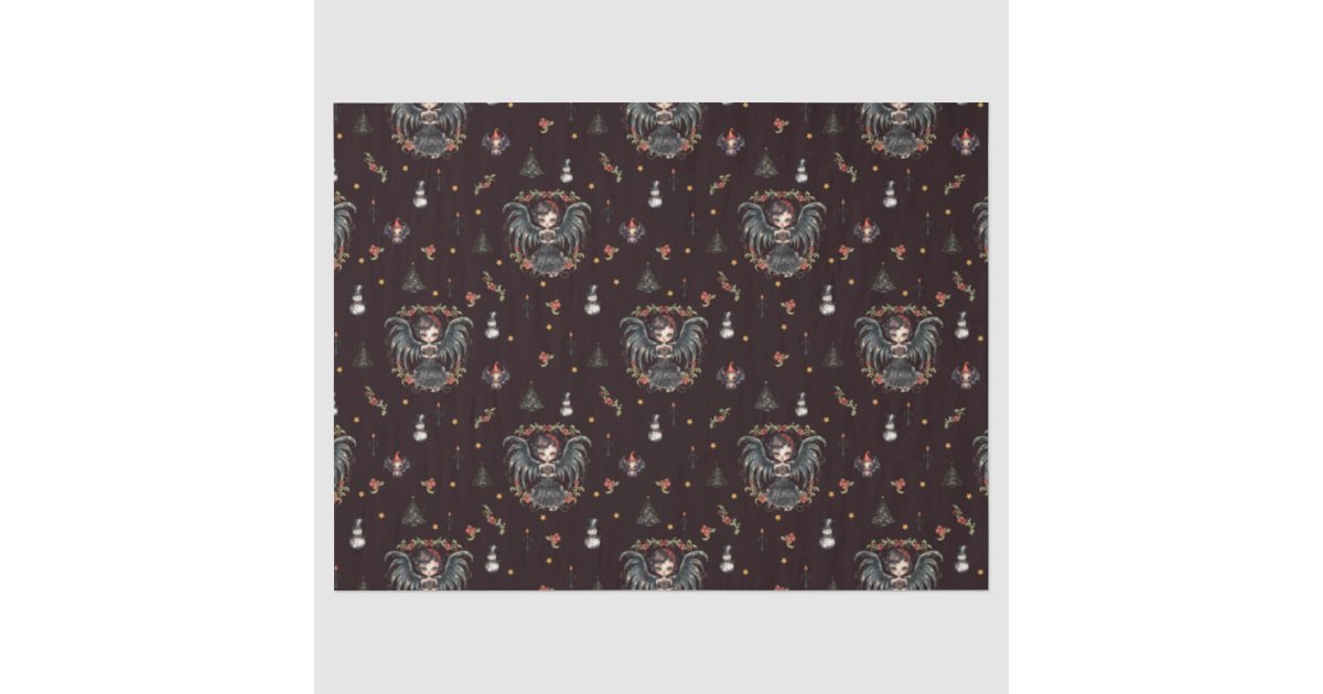 Dark Gothic Christmas Angel Tissue Paper | Zazzle