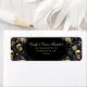 Dark Gothic Floral Skull Gold Return Address Label | Zazzle