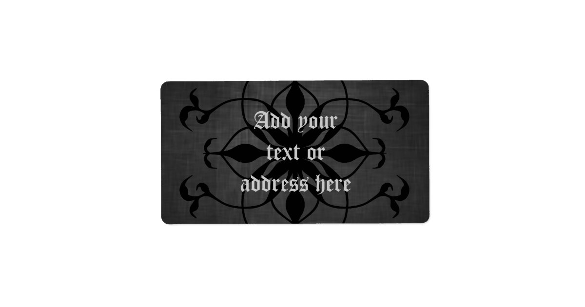 Dark Gothic flower large address or bottle labels | Zazzle