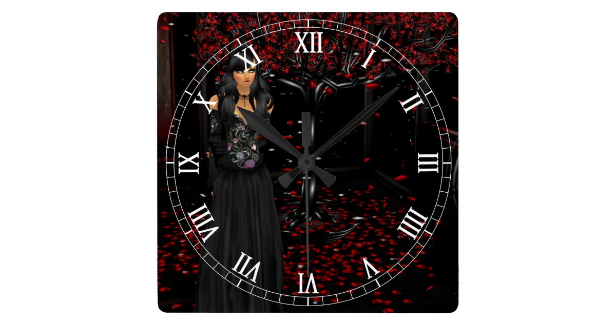 Dark Gothic Roman Numeral Clock | Zazzle