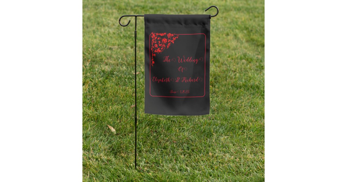 Dark Gothic Wedding Garden Flag | Zazzle