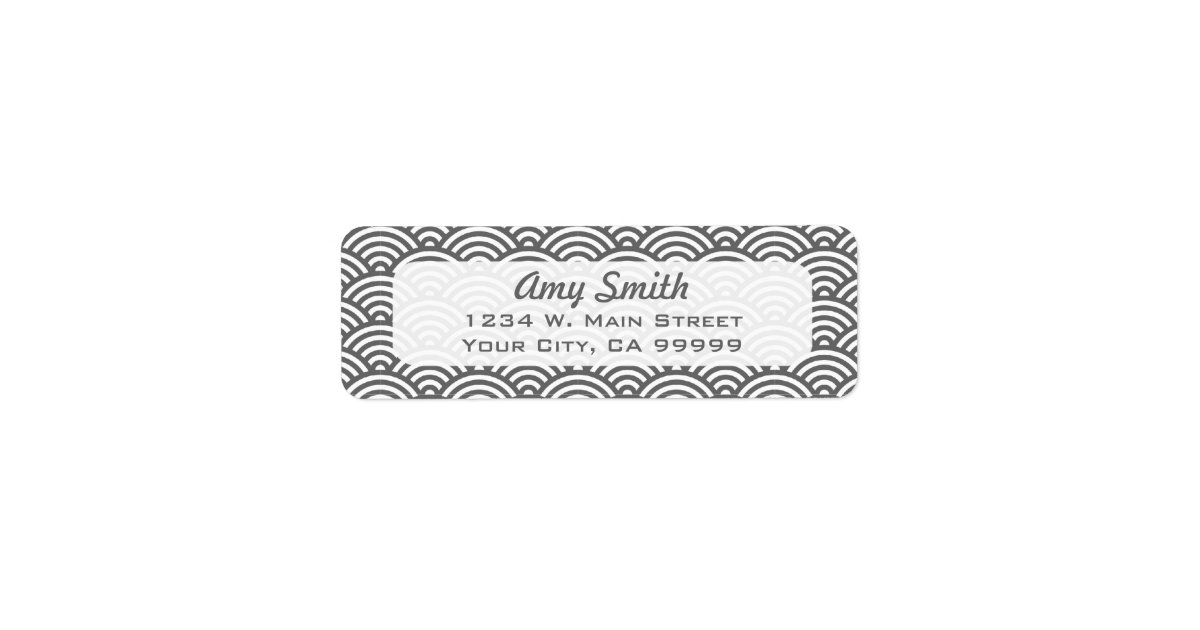 Dark Gray and White Geometric Circle Pattern Label | Zazzle.com