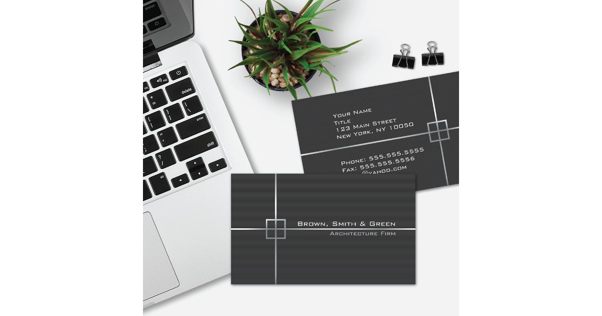 Dark Gray Architecture Firm Business Card | Zazzle
