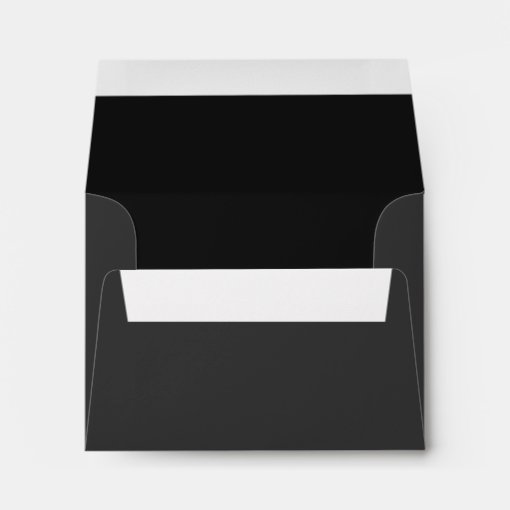 Dark Gray & Black Envelope w/ Pre-Printed Address | Zazzle