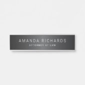 Dark gray gradient name and title door sign | Zazzle