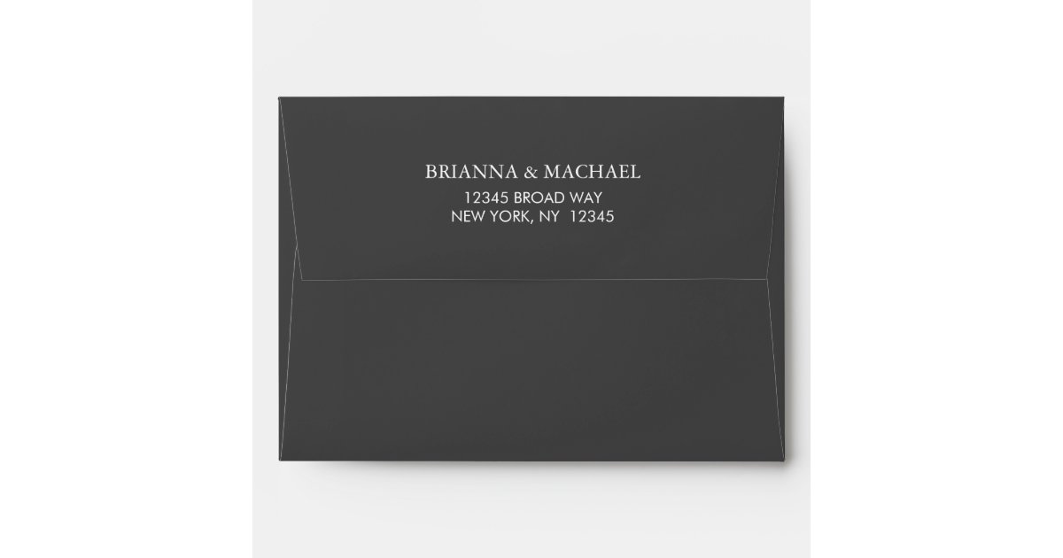 Dark Gray Pre- Addressed Envelope | Zazzle