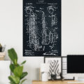Dark Gray | Saxophone Patent Poster | Zazzle