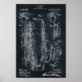 Dark Gray | Saxophone Patent Poster | Zazzle