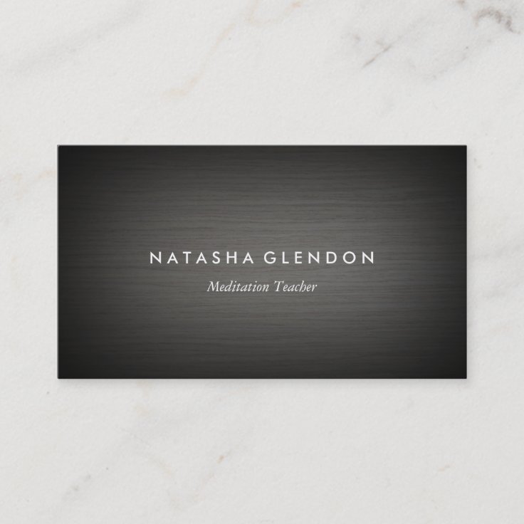 Dark Gray Wood Minimalist Zen Business Card | Zazzle