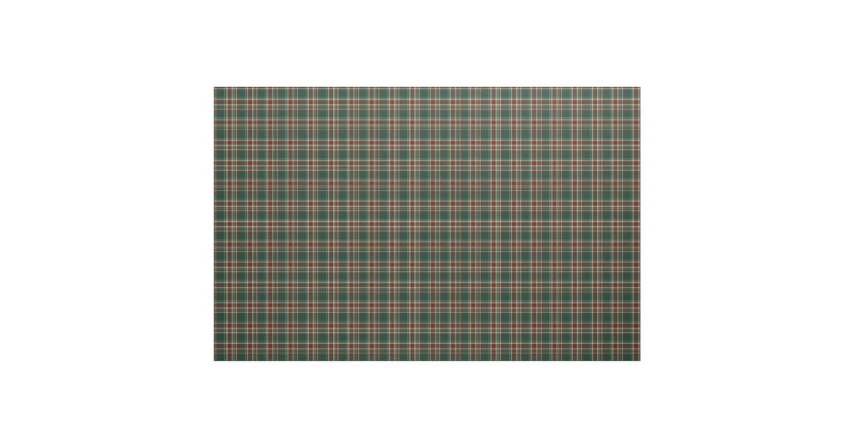 Dark Green and Maroon Christmas Plaid Pattern Fabric | Zazzle