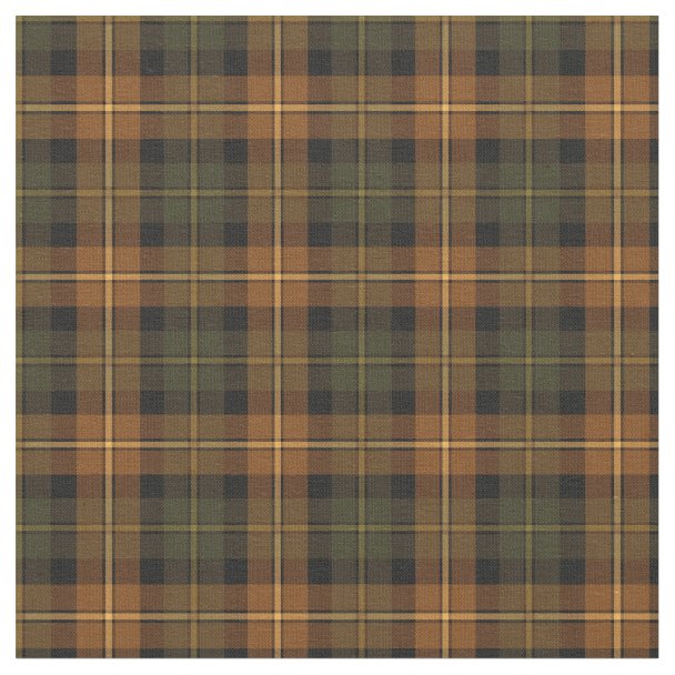 Orange and Brown Rustic Plaid Fabric | Zazzle