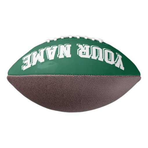 DARK GREEN AND WHITE Custom Football | Zazzle