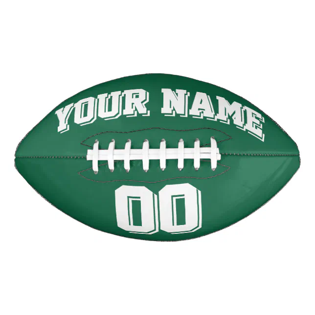 DARK GREEN AND WHITE Custom Football | Zazzle