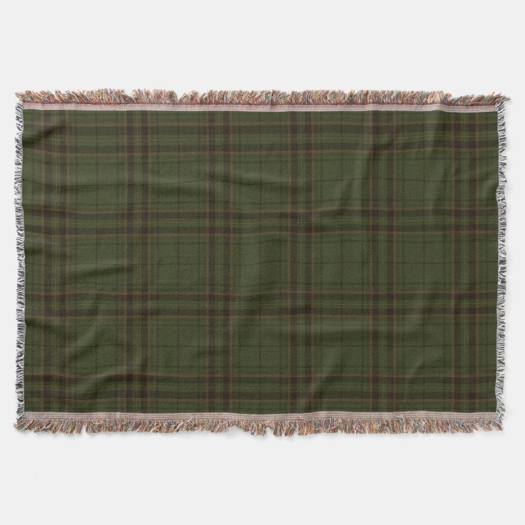 Dark Green Black Brown Scottish Tartan Plaid Throw Blanket | Zazzle