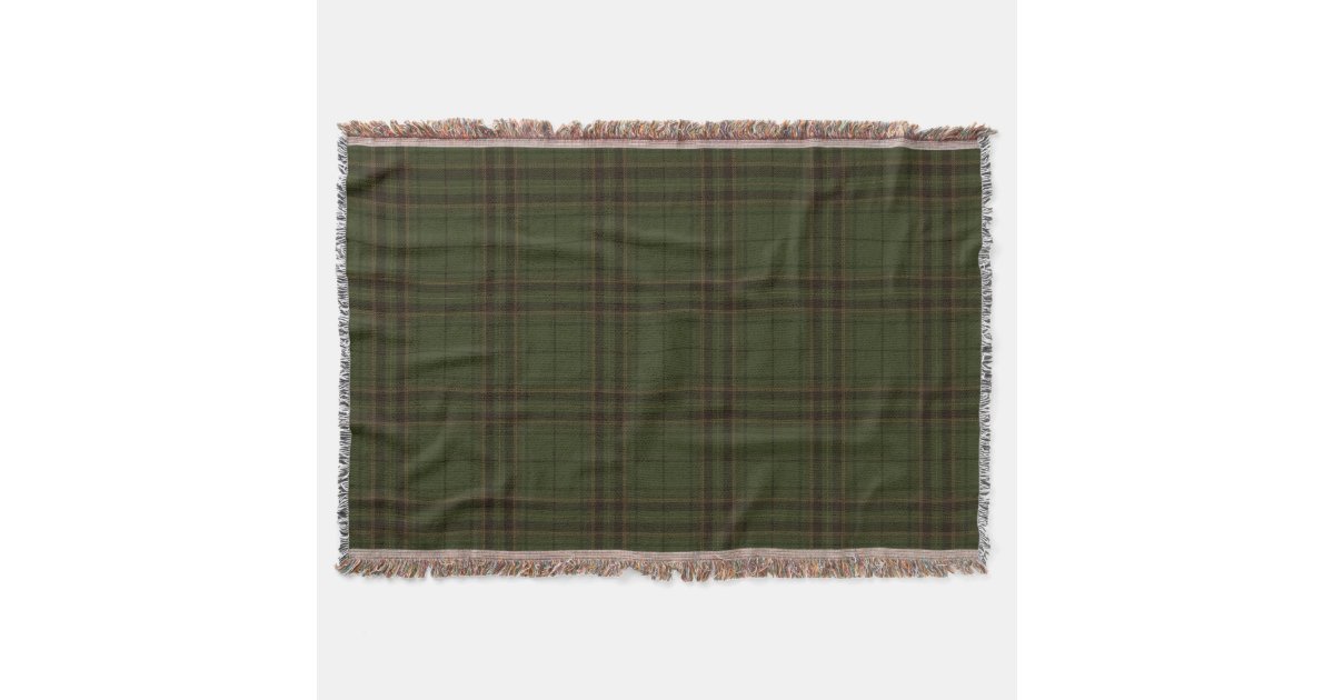 Dark Green Black Brown Scottish Tartan Plaid Throw Blanket | Zazzle