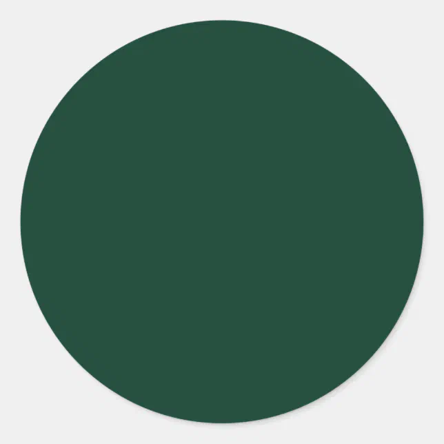 Dark Green Classic Round Sticker | Zazzle