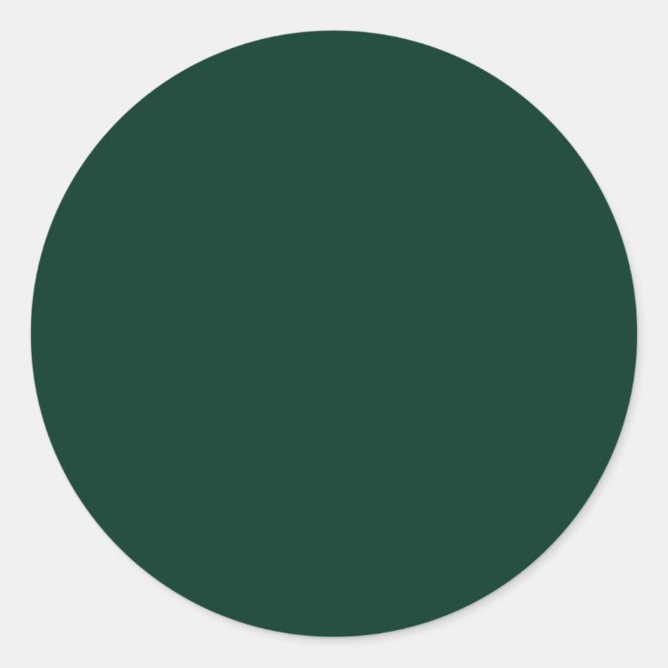 Dark Green Classic Round Sticker | Zazzle