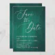 Dark green elegant script. Emerald calligraphy Save The Date | Zazzle