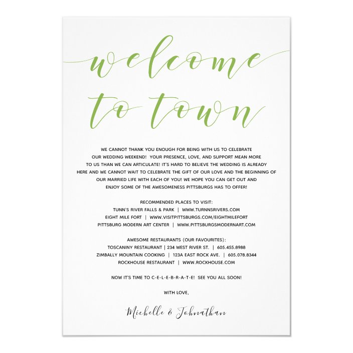 Dark green Elegant Welcome to town Invitation | Zazzle.com