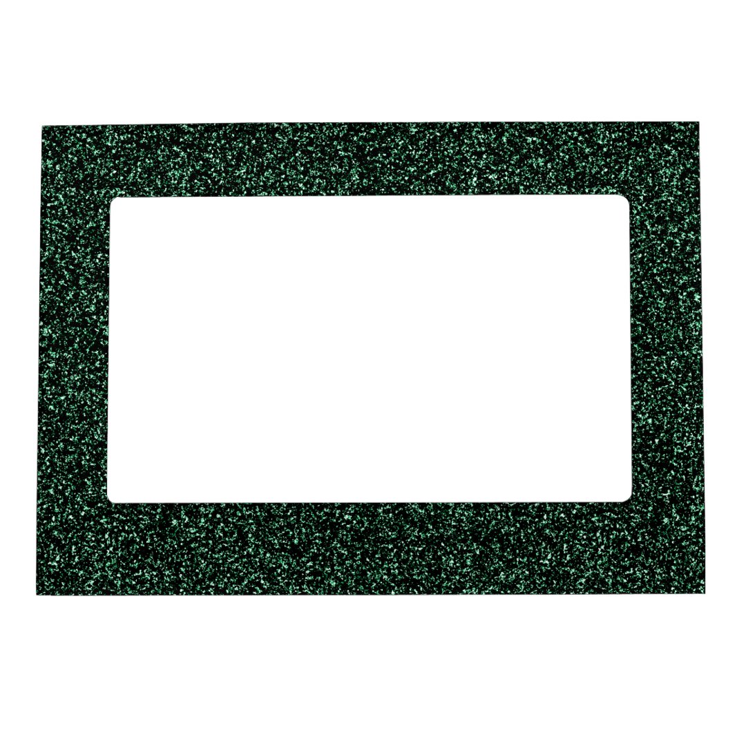 Dark green glitter magnetic frame | Zazzle