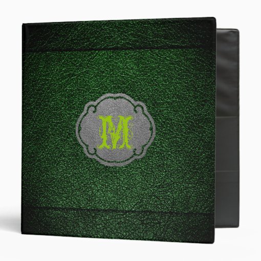 Dark Green Leather 3 Ring Binder | Zazzle
