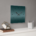 Dark Green Metallic Design Brushed Steel Look Square Wall Clock | Zazzle