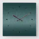 Dark Green Metallic Design Brushed Steel Look Square Wall Clock | Zazzle