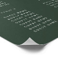 Dark Green Minimal Scandi Wedding Seating Chart | Zazzle